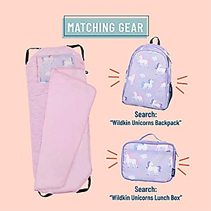 Wildkin Kids Modern Nap Mat with Reusable Pillow for Boys & Girls, Perfect for Elementary Sleeping Mat, Features Elastic Corner Straps, Soft Cotton Blend Materials Nap Mat for Kids (Unicorn)