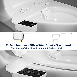 SAMSICHI Bidet Attachment for Toilet, Retractable Self Cleaning Cold Water Bidets for Existing Toilets, Bidet Toilet Seat Attachment with Pressure Controls, Bidet Attachment for Frontal & Rear Wash