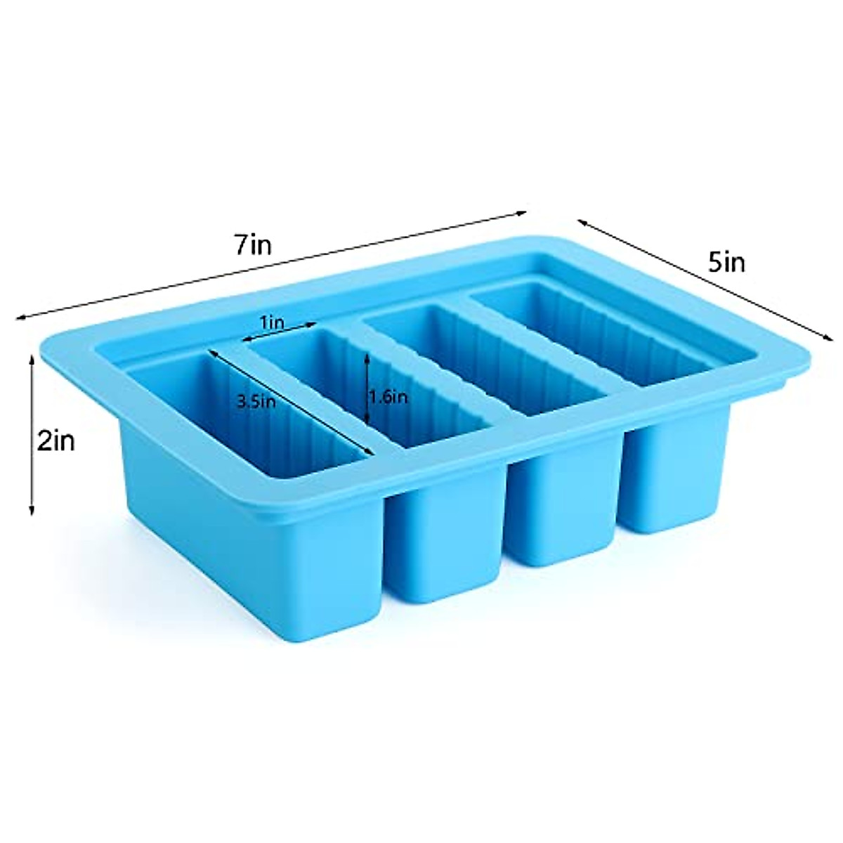 Suwimut 2 Pack Silicone Butter Mold Tray with Lid, Large 4 Cavities Rectangle Butter Maker Holds 6 Tablespoons Butter, Non-Stick Butter Container for Brownies, Homemade Butter, Herbed, Garlic Butter