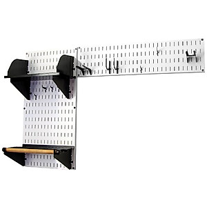 Wall Control Laundry Room Organizer Wall Mounted Laundry Room Storage and Organization Standard Kit White Wall Panels and Black Accessories