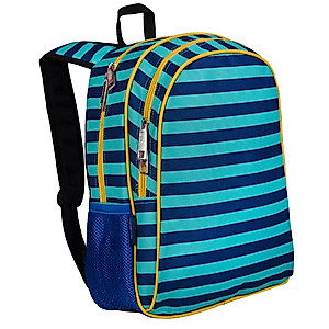 Wildkin Boys' 15-Inch Backpack, Blue Stripes, 15 Inch
