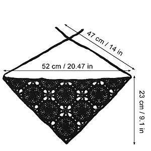 HAIMEIKANG Floral Crochet Hair Bandanas Headscarf 2 PCS Women Hair Scarf Daisy Headband Vintage Head Kerchief for Girls(Black+Beige)