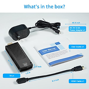 OUVISLITE [Lightweight] Fanless Mini PC Stick - Equip with Atom X5-Z8350 (8GB DDR3L, 128GB eMMC) with Win 10 Pro, Small Form Portable Computer Stick Supports 128GB TF Card, Bluetooth 4.2 and Wi-Fi