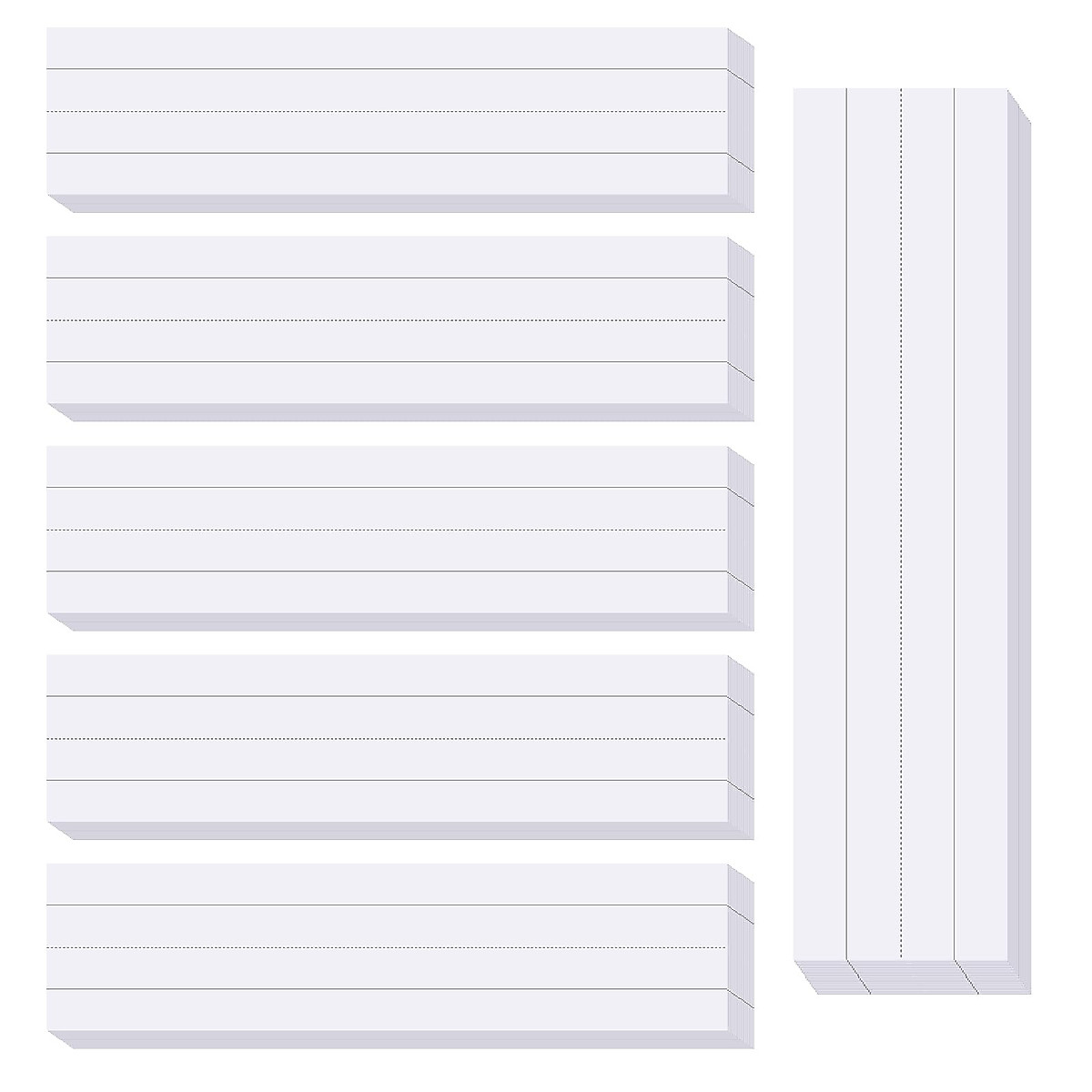 TIESOME Sentence Strips for Teachers, 150 Sheets White Word Writing Strips Adhesive Sentence Learning Strips Lined Word Strips for School Office Supplies 3 x 12 Inch