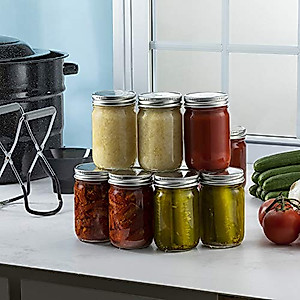 Paksh Novelty - Food Storage Container - Glass Jars with Silver Metal Airtight Lids for Meal Prep, (10 Pack) (12 Ounce)