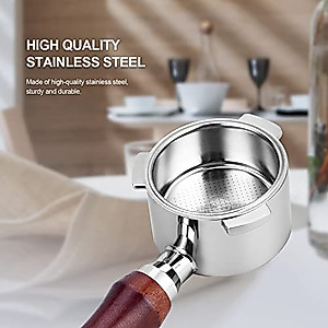 K COOL 51mm Espresso Bottomless Portafilter, Coffee Products with Stainless Steel Filter Basket, 51mm Bottomless Naked Portafilter Compatible with DeLonghi EC680 EC685 and Delonghi Coffee Machine (51)