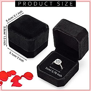 Laumoi 36 Pcs Velvet Ring Box for Wedding Ceremony Engagement Ring Box Jewelry Boxes Packaging Display Ring Case Earring Storage Holder for Proposal Anniversary Birthday Gift (Black)