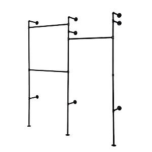 Industrial Pipe Clothes Rack, Wall Mounted Garment Rack, Heavy Duty Iron Garment Bar, Clothes Hanging Rod Bar