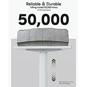 BANTI 55"x24" Standing Desk, Electric Stand up Height Adjustable Home Office Table, Sit Stand Desk with Splice Board, White Frame & White Top