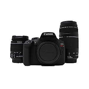 Canon EOS Rebel T7 DSLR Camera with 18-55mm f/3.5-5.6 is Zoom Lens + 75-300mm F/4-5.6 III Lens + 32GB Card, Tripod, Case, and More (24pc Bundle) (Renewed)