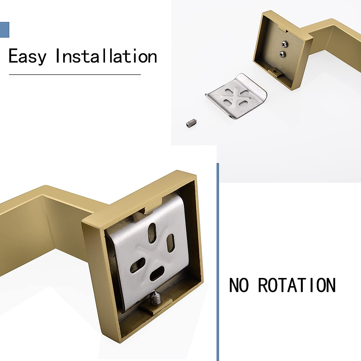 TURS Brushed Gold Single Towel Bar Stainless Steel Bathroom Towel Holder Rail Wall Mounted Towel Rack