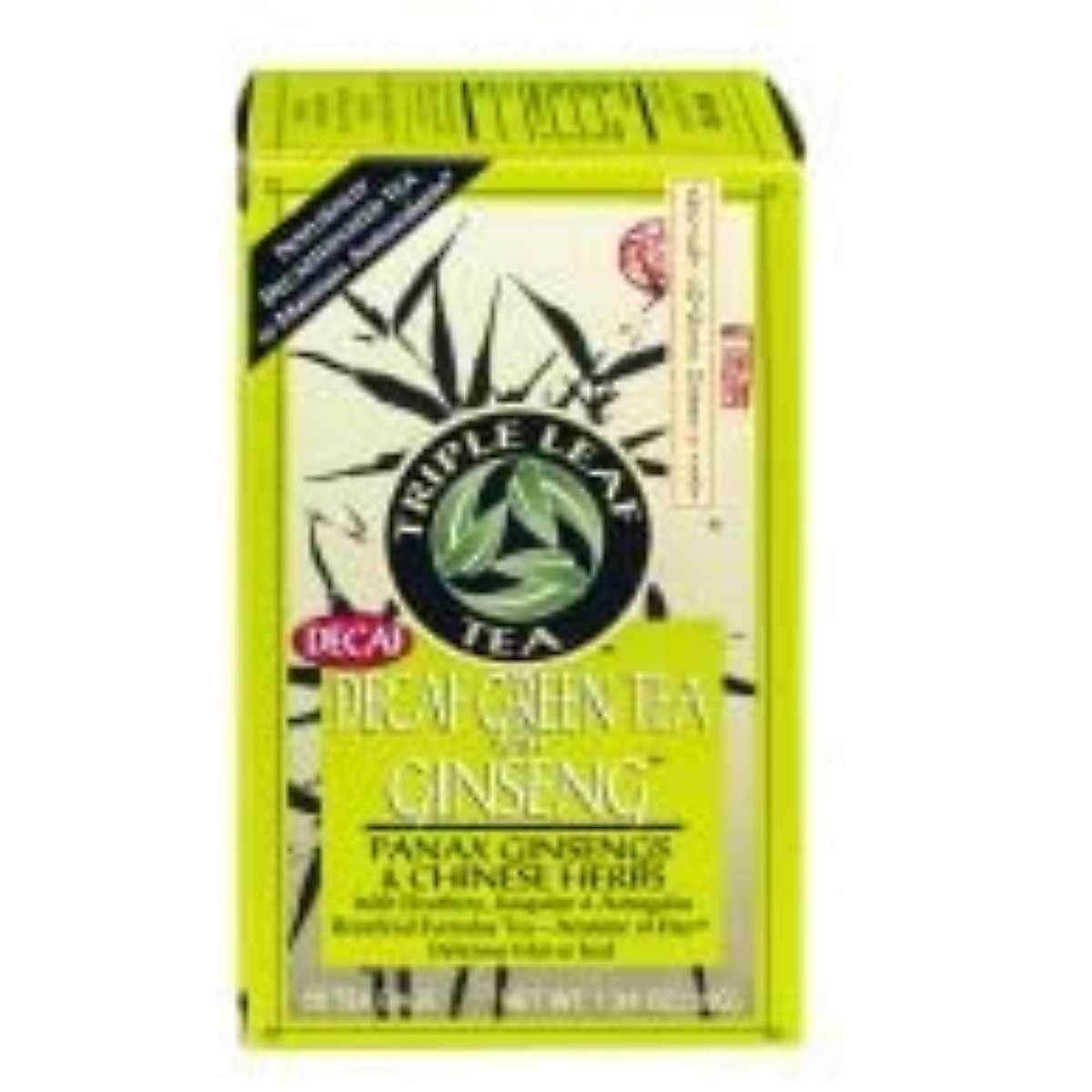 Triple Leaf Tea Decaf Green Tea with Ginseng - 20 CT