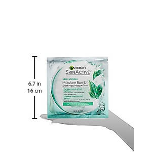 Garnier SkinActive Moisture Bomb The Super Hydrating Sheet Mask, Mattifying, 1 Count (Pack of 1)