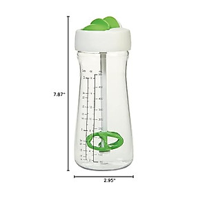 GFZYLQ Salad Dressing Shaker Container, Dripless Pour, Leak-free, Soft Grip, BPA Free, Homemade Salad Dressing Bottle Mixer Measure, 500ml