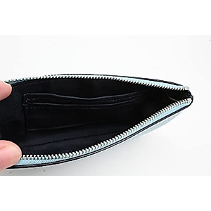 Coach Women's Corner Zip Wristlet in Crossgrain Leather (Waterfall)