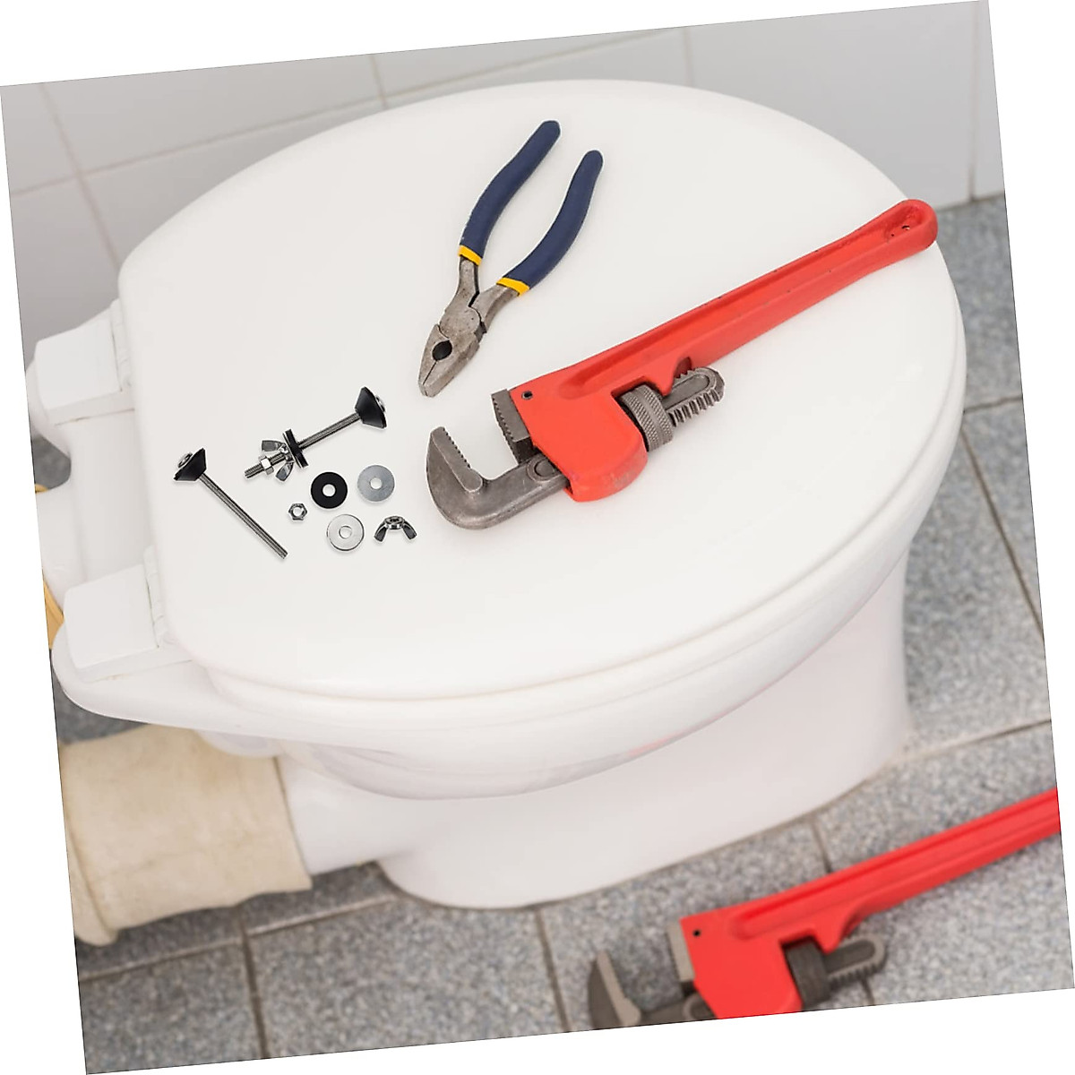 FUOYLOO 1 Pair Toilet Bolt Rubber Washers Toilet Washers Bolts Toilet Fixing Bolt Bolts and Nuts Kit Stainless Screws Toilet Seats Cover Screws 304 Stainless Steel Fastener Water Tank