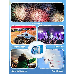 iClever Noise Cancelling Headphones for Kids, SNR 29dB Safety Noise Reduction Ear Muffs for Autism Sensory &Concentration Aid, Ear Hearing Protection for Fireworks/Event/Monster Truck/Concert