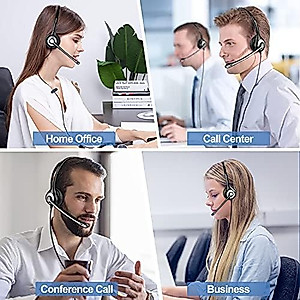 Phone Headset with Microphone Noise Cancelling & Mute Switch, RJ9 Telephone Headsets Compatible with Cisco Office Landline Phones 6851 6945 7841 7861 7942 7945 7961 7962 7965 8811 8841 8845 8851 8861