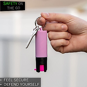 Police Magnum Pepper Spray Self Defense- Mini Pocket Safety Tool kit - Small discreet Canister Case- Made in The USA- 2 Pack 1/2oz Twist Lock Pink Sleeve Keyring