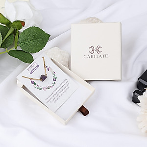 CARITATE Raw Amethyst Necklace Purple Necklace for Women as Spiritual Gifts - February Birthstone Natural Crystal Necklace as Healing Gifts for Women - Real Crystal Gemstone Jewelry Necklace