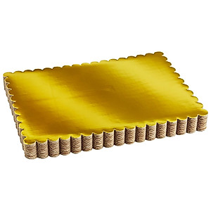 12 Pack Quarter Sheet Gold Cake Boards, 10x14 Inch Scalloped Foil Rectangle Dessert Bases for Cupcakes