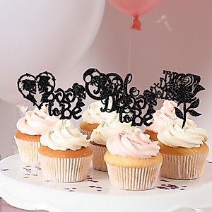24Pcs Halloween Bachelorette Cupcake Toppers Black Glitter Boo To Be Ring Bride Or Die Skull Heart Blood Cake Picks Horror Ghost Engagement Party Decorations