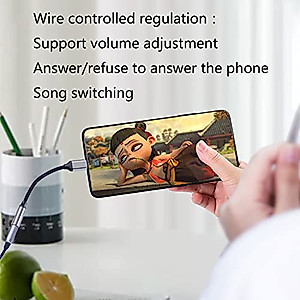 Short USB C to 3.5mm Headphone Jack Adapter,12cm/4.7in Type C Digital Audio Jack Converter DAC Chip Braided Cable Aux Earbuds Adapter,for Smart Phone and Tablets etc no 3.5mm Audio Jack output(2Pcs)