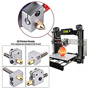 25PCS 0.4MM MK8 3D Printer Brass Extruder Nozzles with 5 Cleaning Needles and Metal Storage Box for Creality Ender 3 Ender 3 pro Ender 5 CR-10 MK8 Makerbot Anet A8 Anet A6