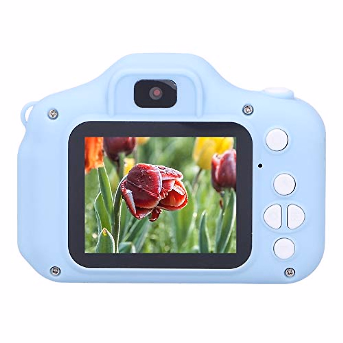 Jopwkuin Digital Camera, Small Size Portable Easy to Operate Children Camera Toy ABS and Silicone for Outdoor for Children(Blue)