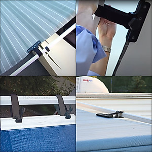 scottchenPro Black RV Awning Arm Safety Strap 12" Awning Straps - 4 per Pack