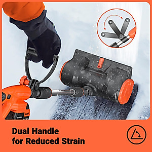 VOLTASK Cordless Snow Shovel, 24V | 12-Inch Cordless Snow Blower, Battery Snow Blower with Directional Plate & Adjustable Front Handle (4-Ah Battery & Quick Charger Included)