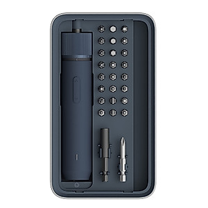HOTO Electric Screwdriver Kit, 3.6V Cordless Screwdriver Set, Upgraded Capacity, Magnetic Case Lid, Mechanical Knob, 25 S2-steel Bits, 1500 mAh 800 Times, Manual & Electric, USB-C Charging, LED Light