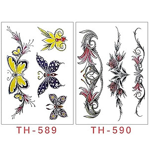 Aivoch 8 Sheets Belly Tattoos Stickers Temporary Fun Waist Cover Scar Female Tattoo Waterproof for Female Women and Girls