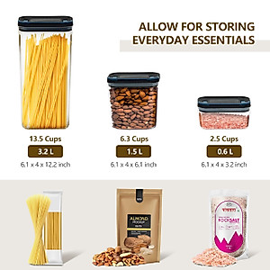 LINKLIFE 4 PACK Dog Treat Container 1.5 Qt x 4, Airtight Food Storage Container, Clear Food Grade Canisters with Lids, Dog Treat Jar Food Canister Set for Dog Food, Snack, Cookie