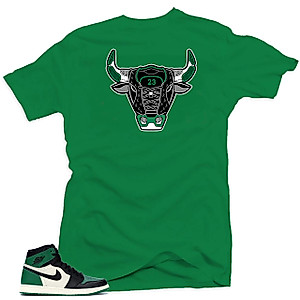 Jordan Retro 1 Pine Green 2020 Match Tees (Jordan Retro 1 Pine Green 2020 Match Tees - Bull 1 (Green), M)