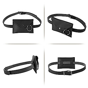 Danse Jupe Women Mini Envelope Waist Bag PU Leather Clutch Cell Phone Purse Chest Bag Black