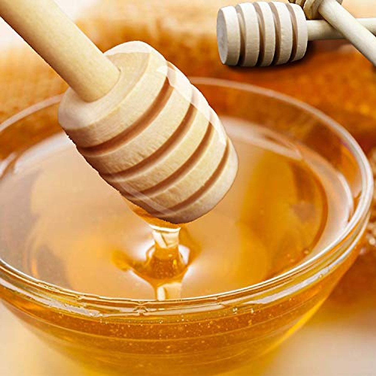 5 Pack 6 Inch Mini Wooden Honey Dipper Sticks Honey Dippers Jam Muddler Syrup Stirrer for Honey Jar Dispense Drizzle Honey
