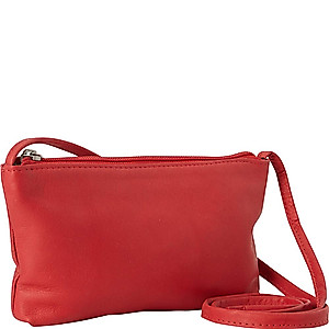 Le Donne Leather Clover Mini Bag - Full-Grain Premium Colombian Vaquetta Leather Crossbody Bag, 9"x5.5"x1" (Black)