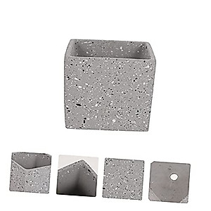 CORHAD Home Decor 1pc Creative Container Flowerpot Decorative Concrete Planter Cement Pots Office Small Planters Square Garden Home Bonsai Flowers Supplies Indoor for Pot Plants Table Decor