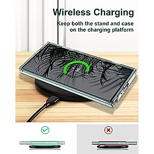 Btscase for Samsung Galaxy S22 Ultra 5G Case, with Adjustable Metal Kickstand, Crystal Clear Soft Flexible TPU Slim Shockproof Drop Protective Girls Women Men Cover for Galaxy S22 Ultra 5G, Clear