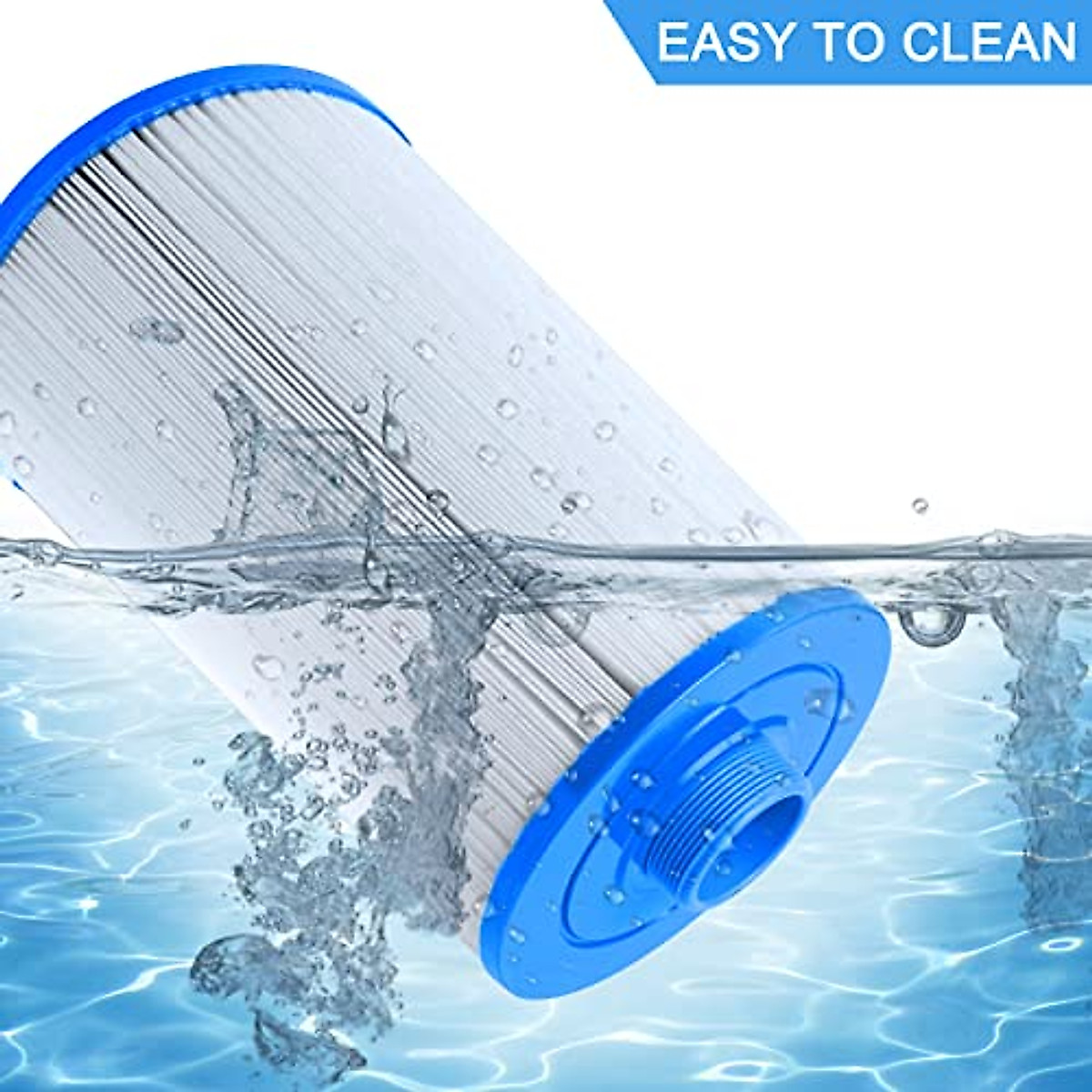 EXCELFU 2 Pack Spa Filter Hot Tub Filter Fit for 2012-2015 Aquaterra/2013-2015 Fantasy/2005-2015 Free Flow,Replaces 303279 78460 FC-2402 PFF42TC-P4 SD-01322, 1 1/2" MPT Thread (Fine Thread) Spa Filter