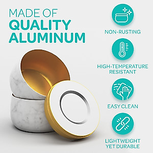 Hearts & Crafts Marble Candle Tins 8 oz with Lids - 24-Pack of Bulk Candle Jars for Making Candles, Arts & Crafts, Storage, Gifts, and More - Empty Candle Jars with Lids