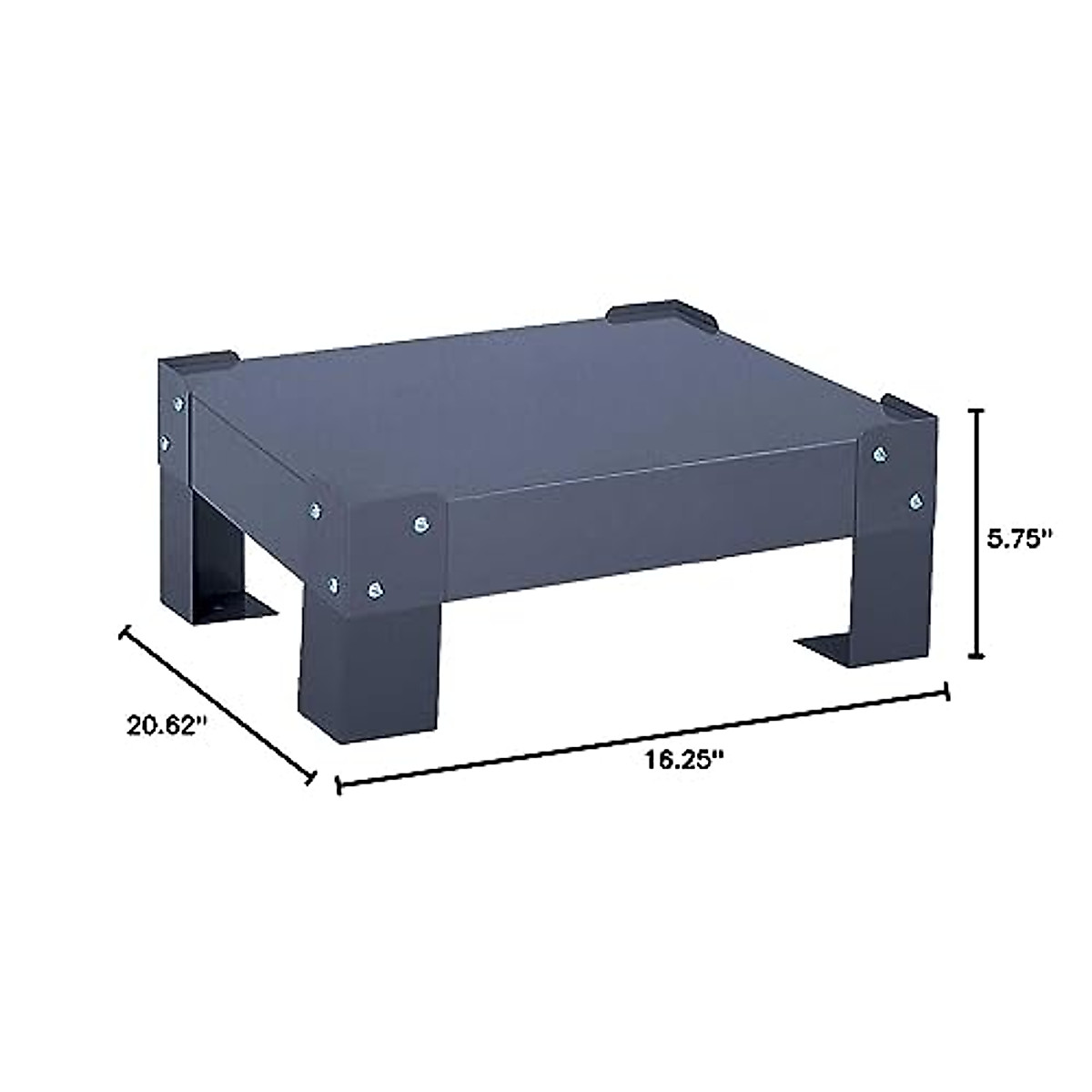 Durham 304-95-5.75/Leg Gray Steel Base for Large Slide Racks, 20-5/8" Width x 5-3/4" Height x 16-1/4" Depth