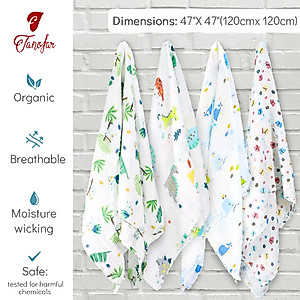 Muslin Swaddle Blankets Neutral Receiving Blanket for Boys and Girls Soft Whale Print Muslin Swaddling Blanket 47 x 47 inches