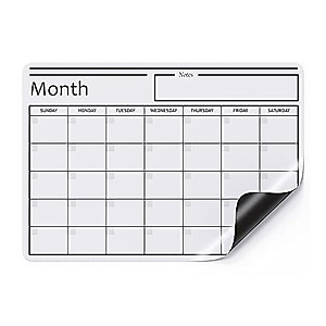 Amazon Basics Magnetic Dry Erase Whiteboard Calendar, 12" x 17", Includes 4 markers and eraser