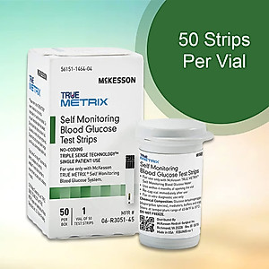 McKesson TRUE METRIX Self-Monitoring Blood Glucose Test Strips, 50 Strips, 3 Packs, 150 Total