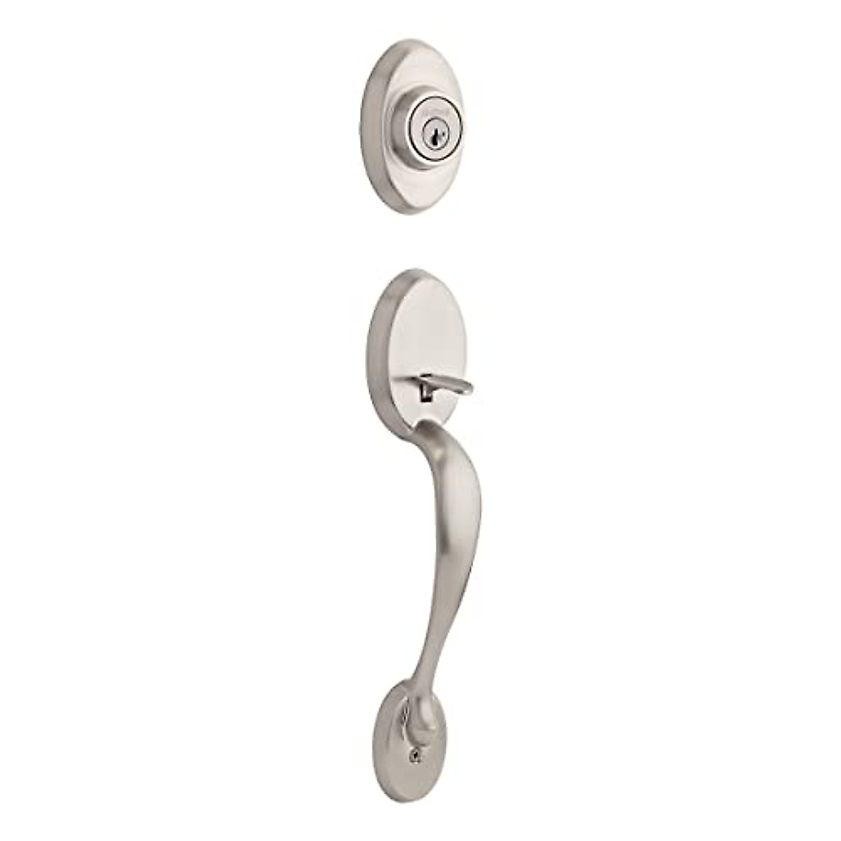 Kwikset Chelsea Single Cylinder Handleset w/Juno Knob featuring SmartKey in Satin Nickel - 98001-369