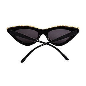 Naimo Sparkling Crystal Cat Eye Sunglasses UV Protection Rhinestone Sunglasses