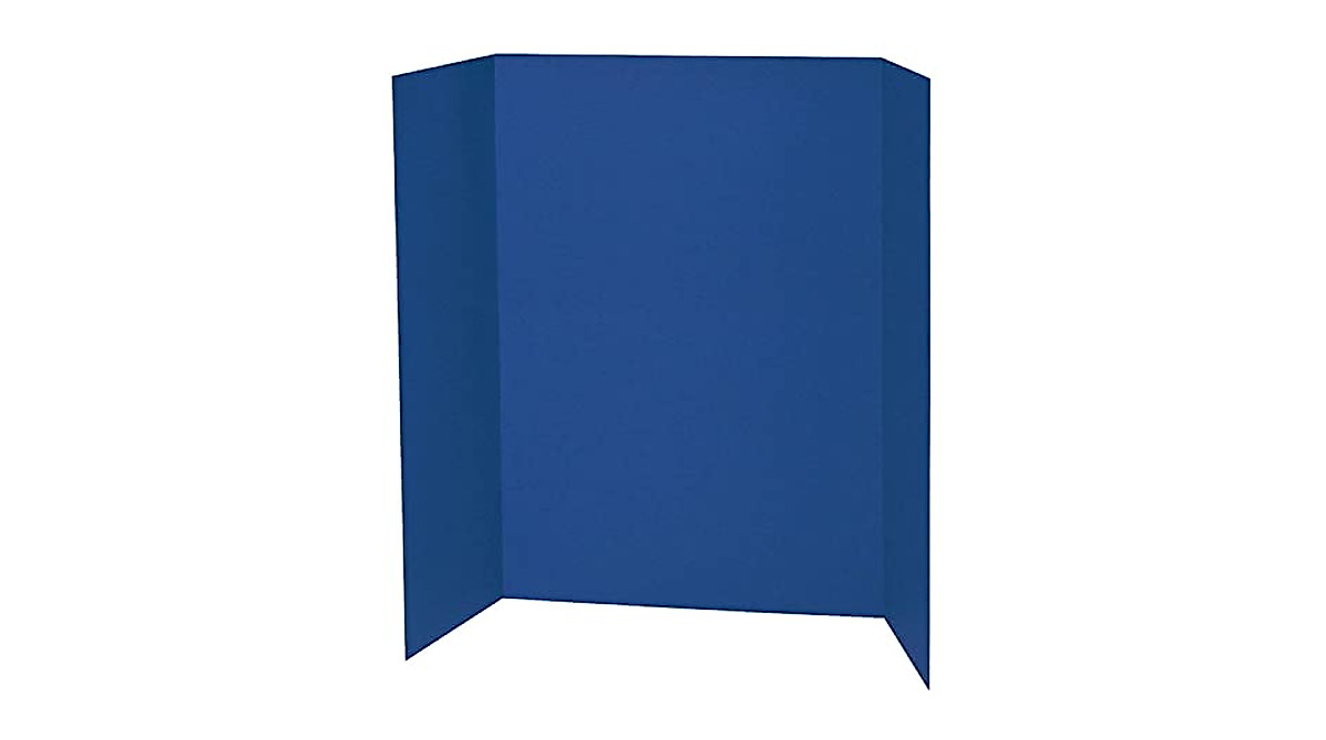 Spotlight 1-Ply Blue Trifold Display Board for Presentations and Fairs