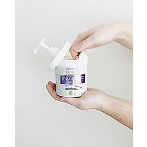 Advanced Clinicals Hyaluronic Acid Cream Moisturizer Skin Care Lotion For Face, Body, & Hands. Instant Hydration Anti Aging Skin Firming Lotion For Crepey Skin, Wrinkles, & Dry Skin, Large 16 Ounce